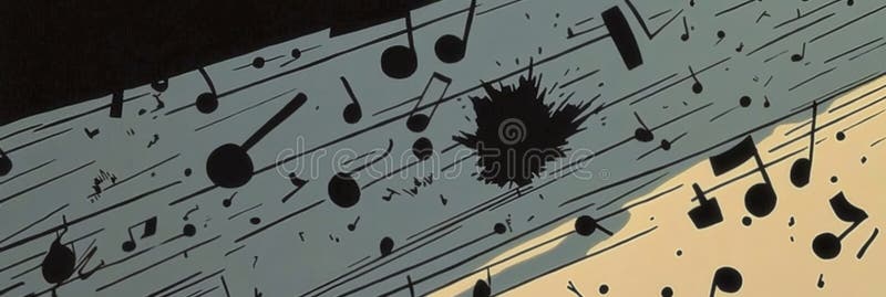 Dramatic Cascade of Musical Notes on Stylized Sheet Stock Illustration ...