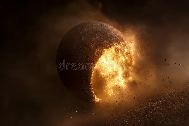 During a Dramatic Celestial Event, the Moon Undergoes Fragmentation and ...
