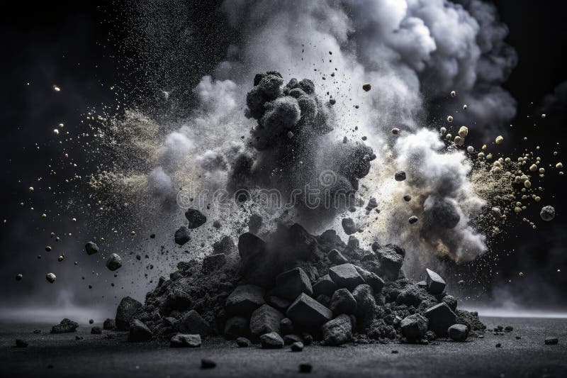 Dramatic Charcoal Powder Explosion a Visually Striking Abstract ...