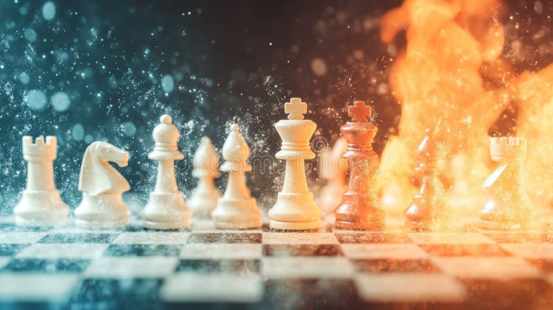 Dramatic Chess Battle Fire Ice Stock Photos - Free & Royalty-Free Stock ...