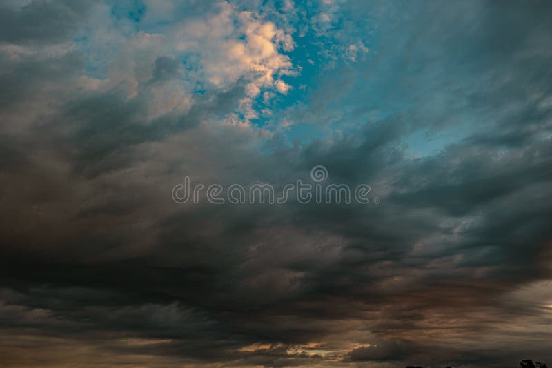 Dramatic or Cinematic Clouds. Cloudscape at Sunset or Sunrise Stock ...