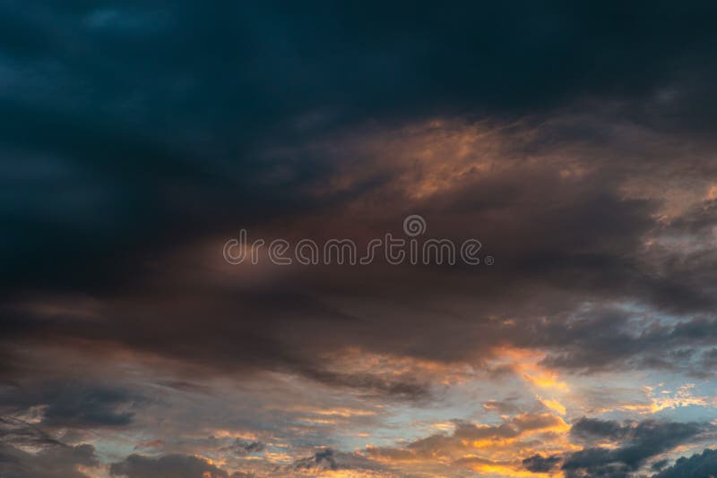 Dramatic or Cinematic Clouds at Sunrise. Morning Cloudscape Stock Photo ...