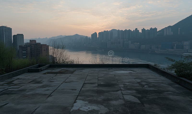 Dramatic City Views Emerge at Sunset with the Skyline and Horizon ...