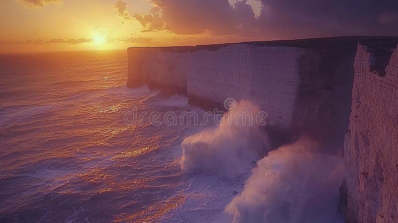 Dramatic Cliffs on Jurassic Coast England Landscape Stock Illustration ...