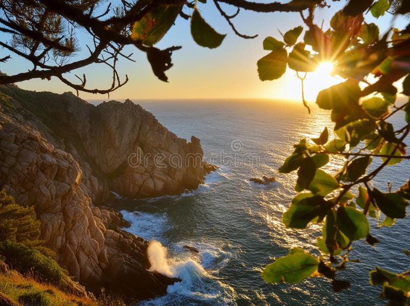 Dramatic Cliffs in the Soft, Warm Light of Sunrise. AI Image Generated ...