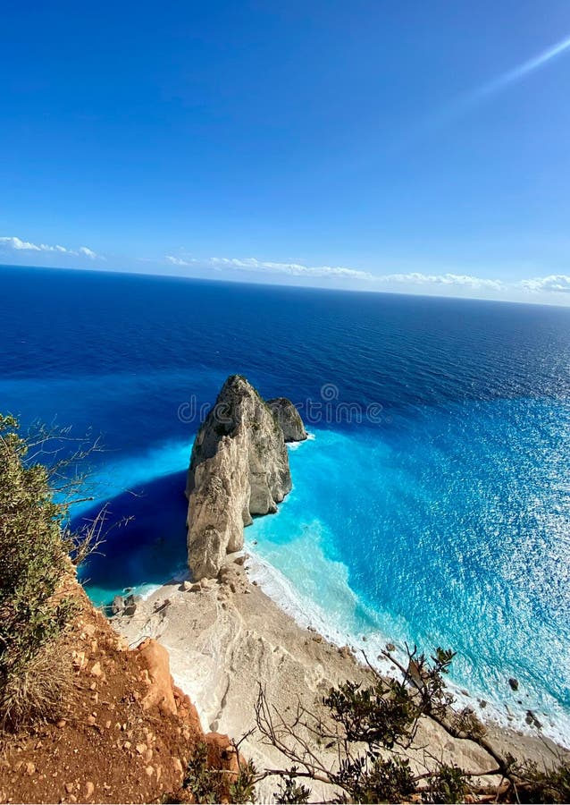 Crystal Blue Cliffs of Zakynthos Stock Photo - Image of greece, cliff ...