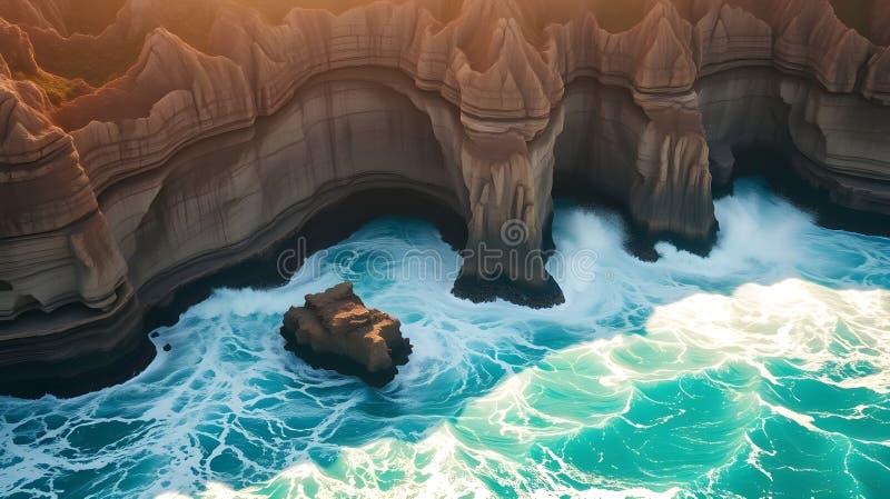 The Dramatic Cliffs and Turquoise Waters of Nusa Penida Stock ...