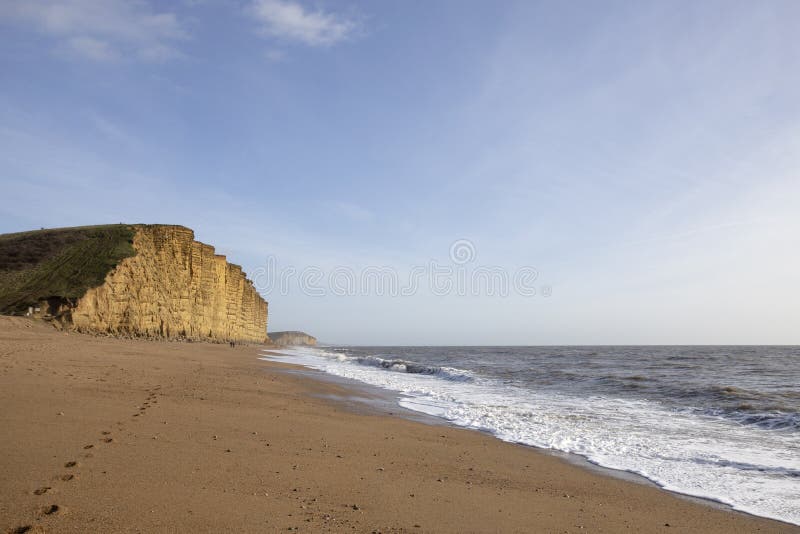 The Sandstone Cliffs of West Bay, Dorset Stock Photo - Image of ...