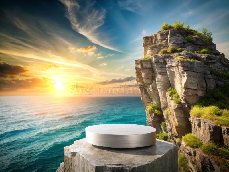 Dramatic Cliffside Product Display Mockup Showcase Your Brand with a ...