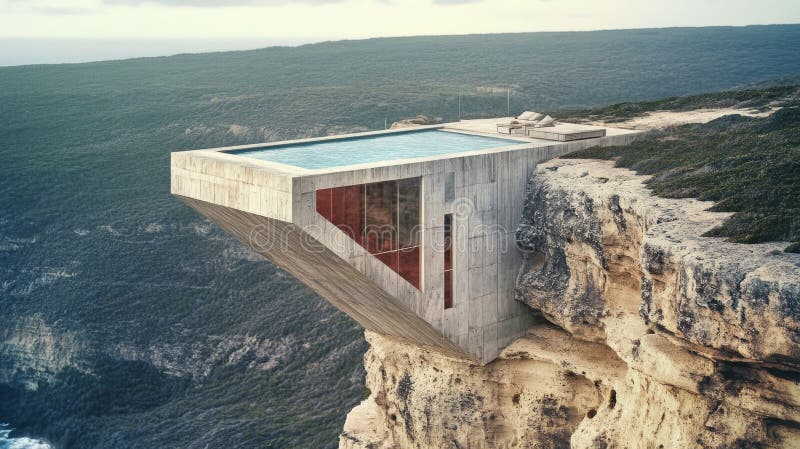 Dramatic Cliffside Structure: a Modern, Cantilevered Building with a ...