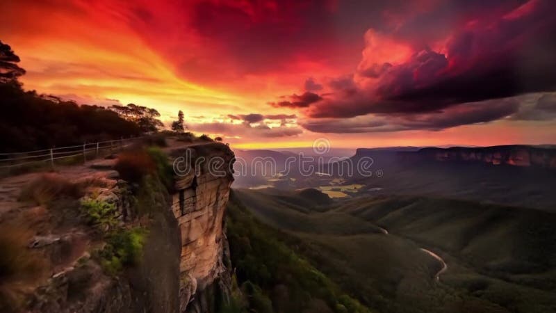 Dramatic Cliffside View at Sunset Stock Video - Video of blue, dramatic ...