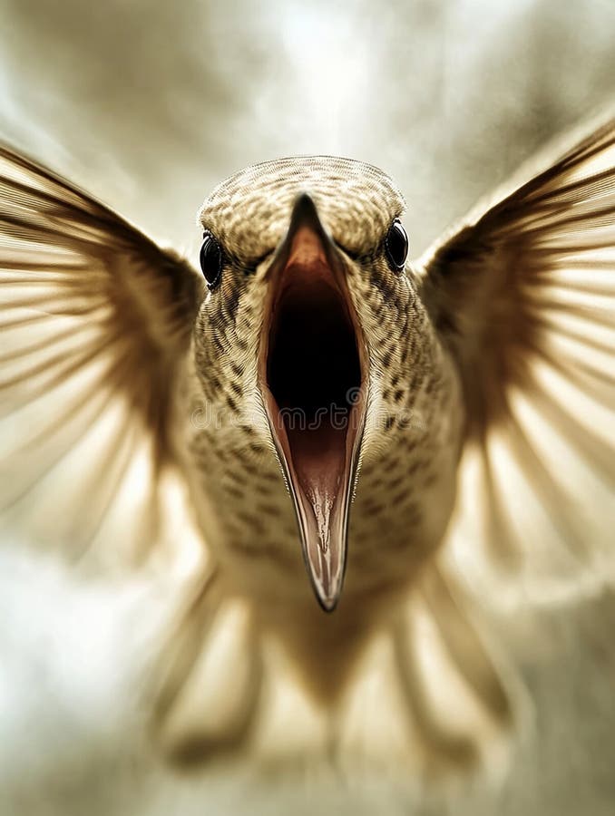 Aggressive Bird in Flight Close-Up. Generated AI Stock Illustration ...