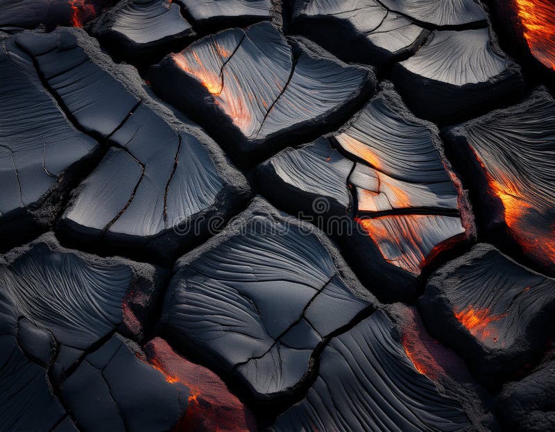 A Dramatic Close-up of Cracked Lava Rock, Showcasing Its Rough, Jagged ...