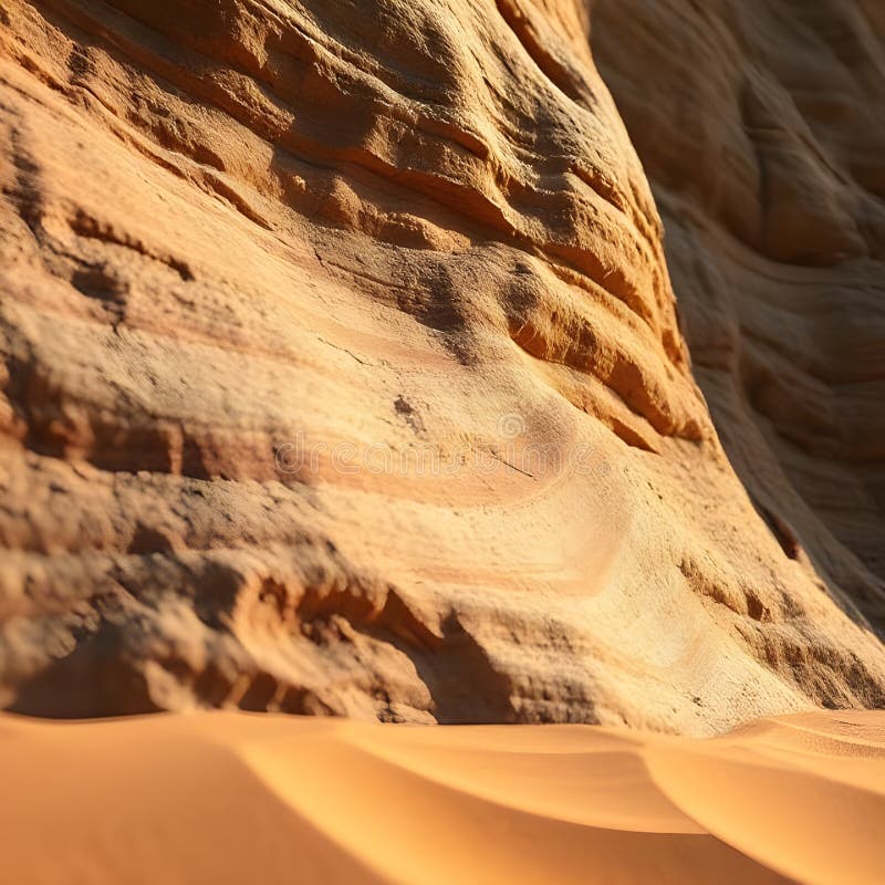 Dramatic Close-Up of a Desert Rock Formation with Erosion Patterns AI ...