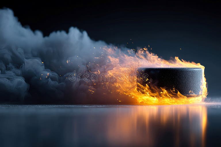 A Dramatic Close-up of a Fiery, Circular Object on a Reflective Surface ...