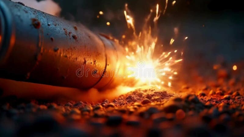Dramatic Close-up of a Firework Launch from the Ground Stock Footage ...