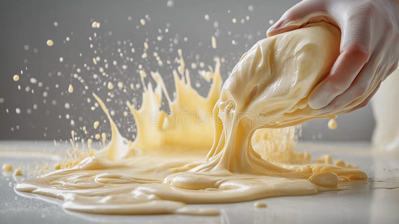 Creamy Batter Splash in a Professional Kitchen Stock Illustration ...