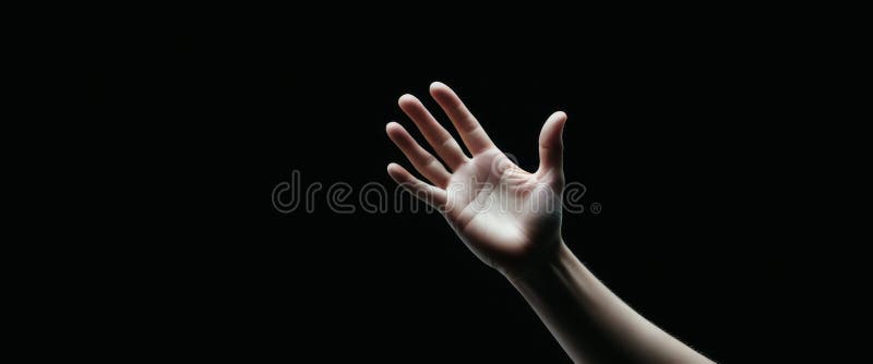 Close-up of Hand Reaching Out in Darkness Stock Photo - Image of ...