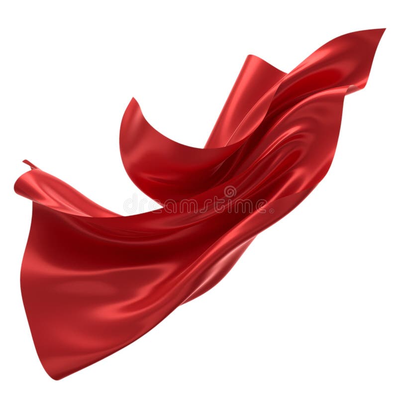Dynamic Red Silk Fabric Drape Stock Illustration - Illustration of ...