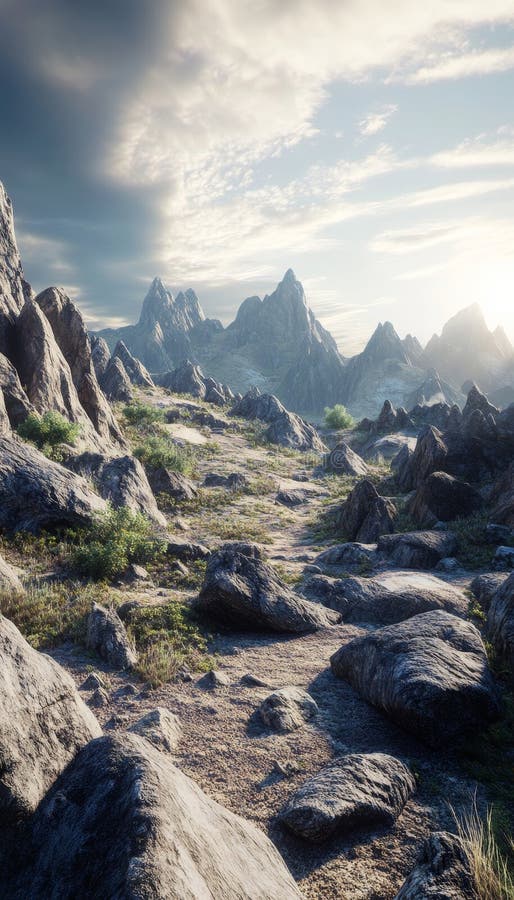 Dramatic Close Up of Jagged Rocks in a Rocky Clearing with Striking ...