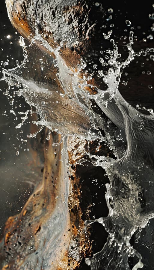 Dramatic Close Up of a Pipe Bursting Water Gushing Vigorously Amidst ...