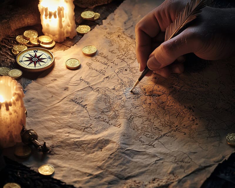 Realistic Ancient Pirate Map Stock Illustrations – 51 Realistic Ancient ...