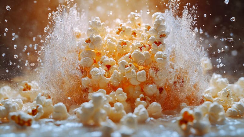 Kernels Exploding Air Dynamic Motion Dramatic Lighting Stock Photos ...