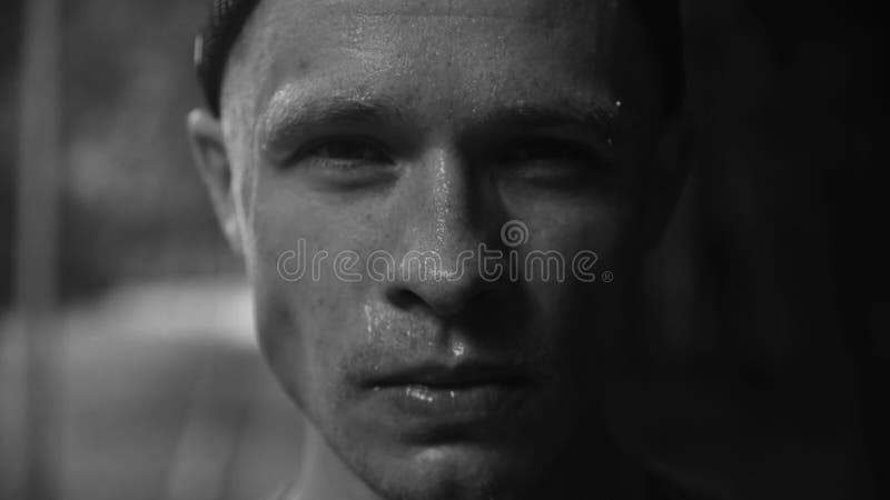 Dramatic Close-up Portrait of a Young Man S Face in Monochrome Black ...