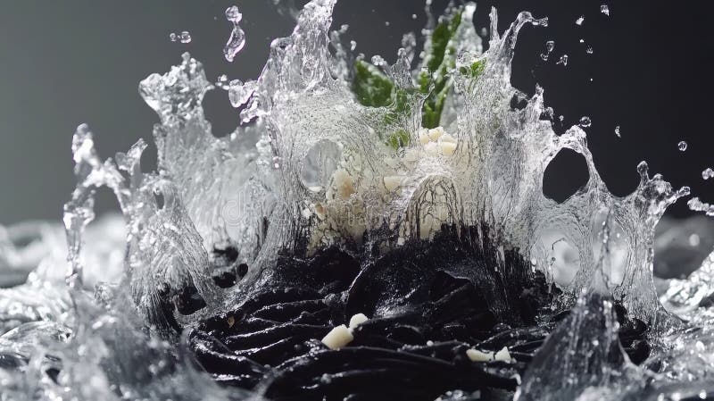 Black Pasta Water Splash stock illustration. Illustration of splash ...