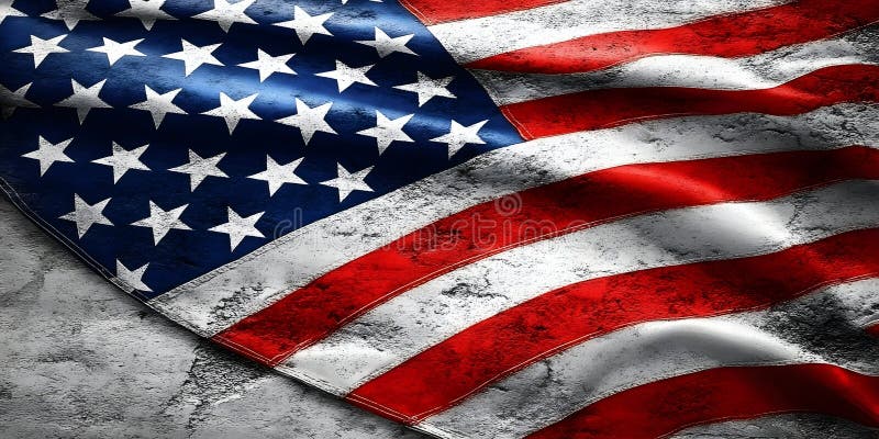Dramatic Close Up of Waving American Flag on Textured Background Stock ...