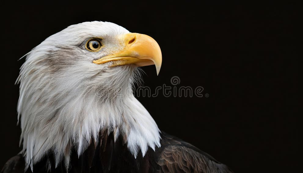 Isolated Bald Eagle Gazing Upward, Majestic Sovereign of the North ...