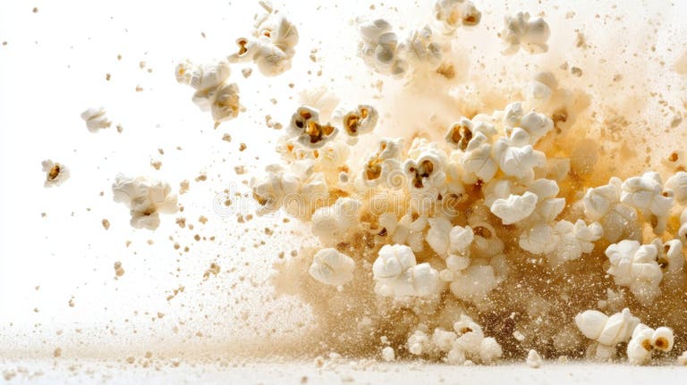 Dramatic Closeup of Popcorn Kernels Exploding into Fluffy White Snacks ...