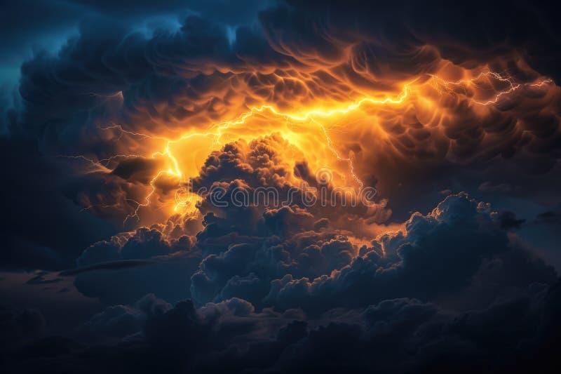 A Dramatic Cloud with a Bright Lightning Bolt Extending from it ...