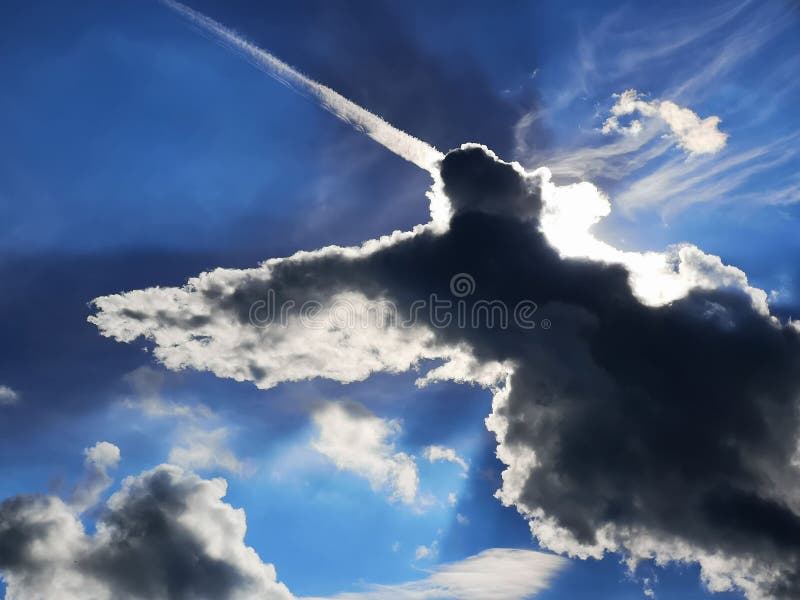 Dramatic Cloud Formation in Blue Sky Stock Image - Image of meteorology ...