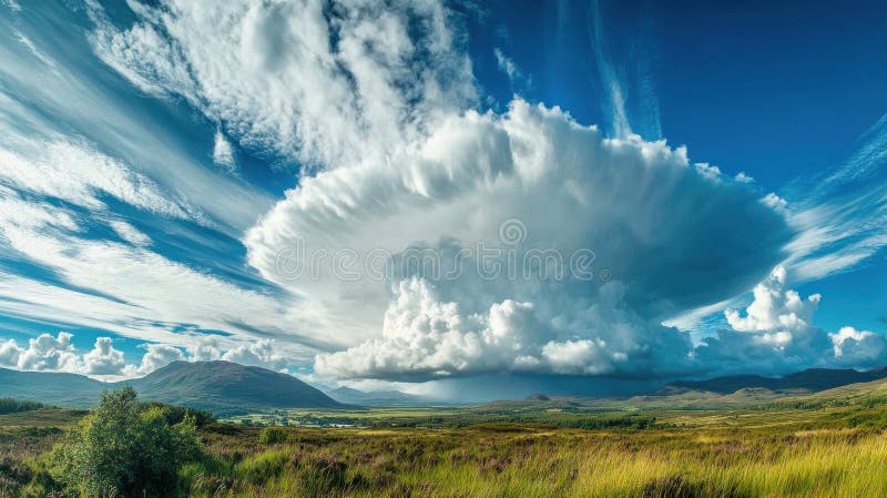 Dramatic Cloud Formation Over Rolling Hills Capturing the Beauty of ...