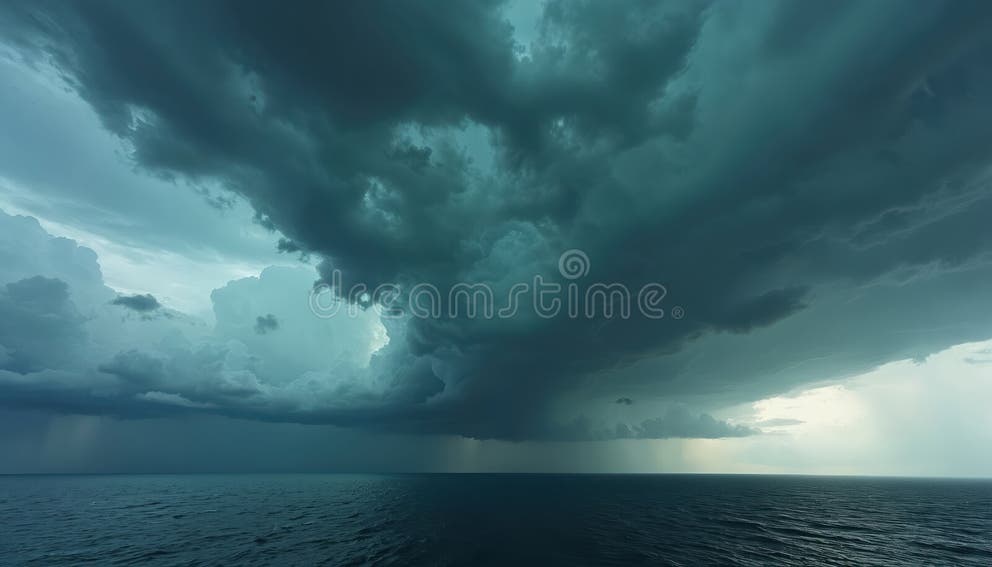 Dramatic Cloud Formation during Powerful Squall Line Above Ocean ...