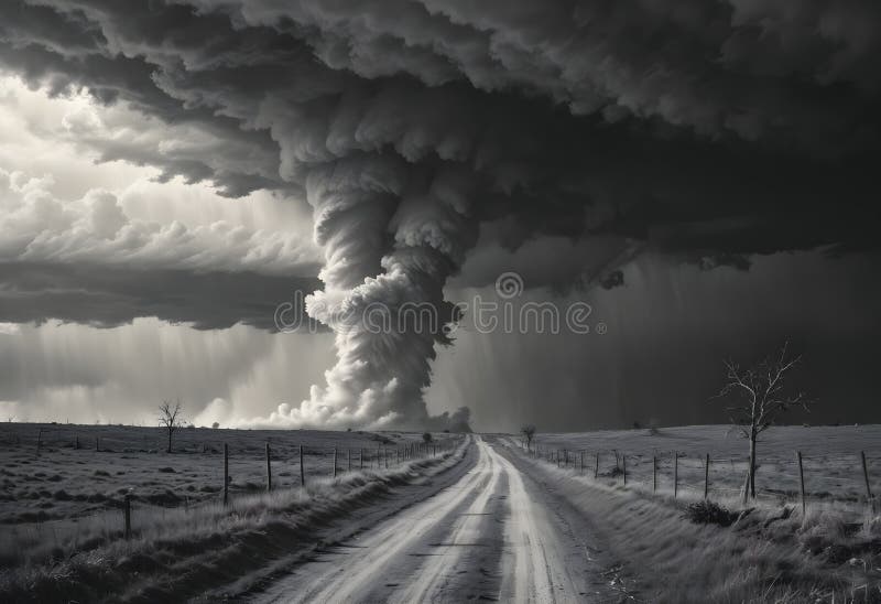 Dramatic Cloud Formation Tornado Twister Over Open Landscape Like a ... Dramatic Cloud Formation Tornado Twister Over Open Landscape Like a ...