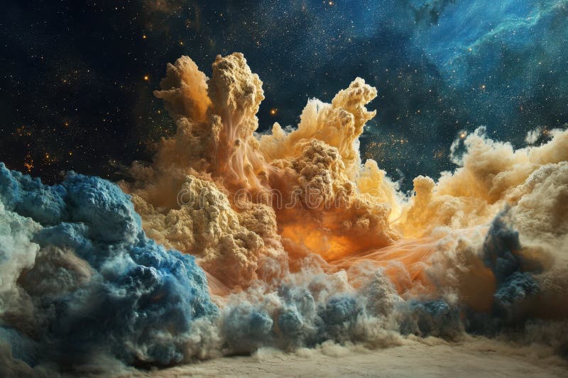 Dramatic Cloud Formation Under a Starry Sky with Vibrant Colors at ...