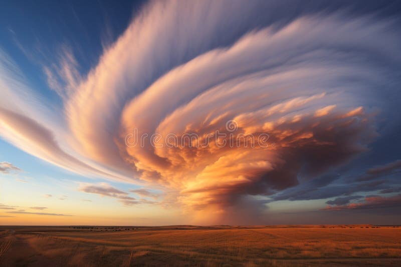 Dramatic Cloud Formations on a Blue Sky at Golden Hour, Climate Change ...