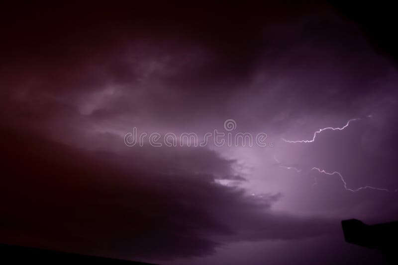 Dramatic Cloud View from the Storm with Flash Stock Image - Image of ...