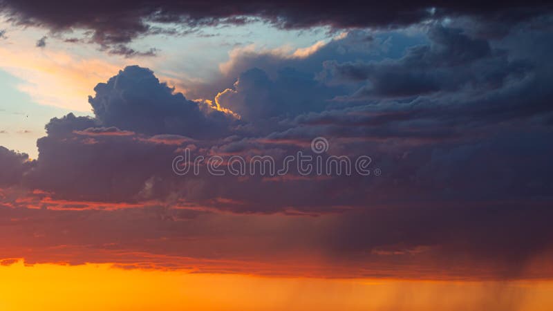 Dramatic Clouds Background Photo. Partly Cloudy Sky at Sunset or ...