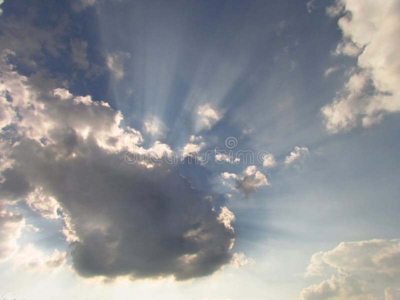 Dramatic Clouds Backlit by the Sun Rays, Background for a Religious ...