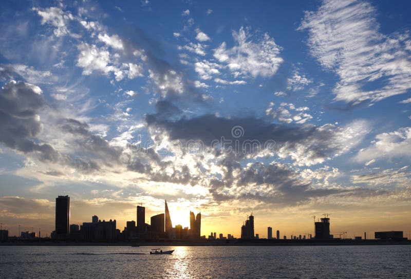 Bahrain Skyline at Night stock photo. Image of night - 25295488