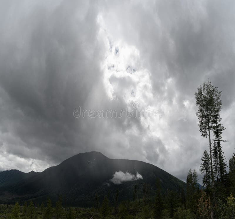 Dramatic Clouds in Canadian Forest Stock Image - Image of cold ...