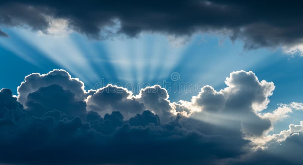 Dramatic Clouds with Distinctive Silver Linings Fill the Scene ...