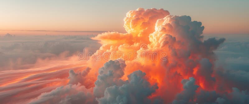 Dramatic Clouds with Fiery Colors Creating a Stunning Atmospheric Scene ...