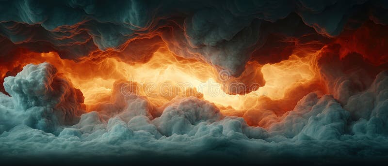 Dramatic Clouds with Fiery Colors Creating a Stunning Atmospheric Scene ...