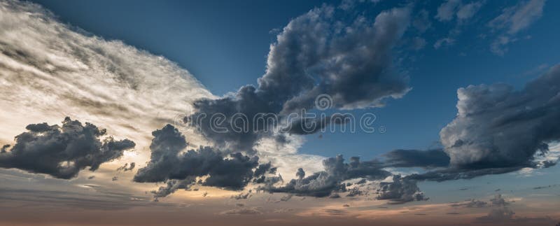 Dramatic Clouds Formation, Panorama Format Stock Photo - Image of ...
