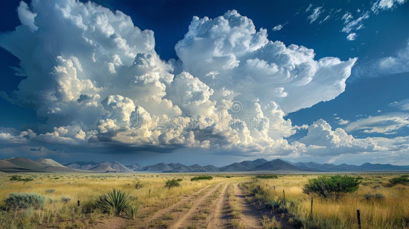 Dramatic Clouds Over Desert Landscape Stock Photo - Image of travel ...
