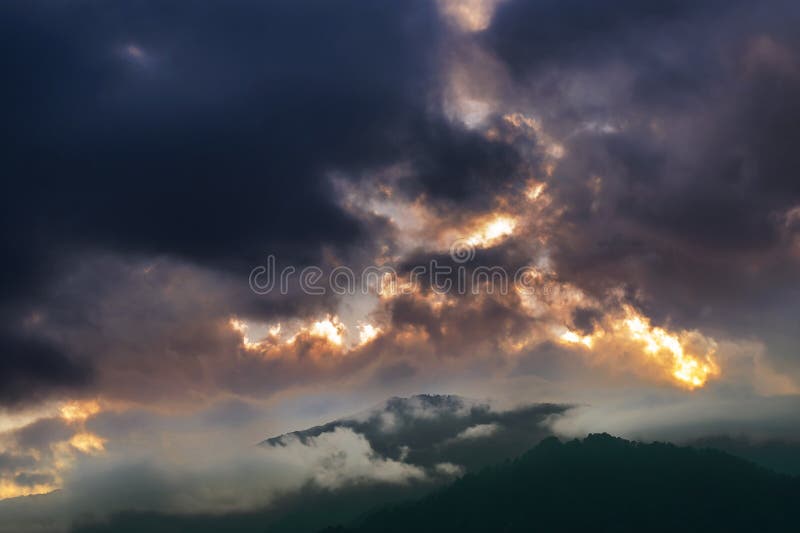 Dramatic Clouds Over Hiamalayan Mountains after Sun Set, Shot at Okhrey ...